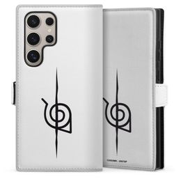 DeinDesign Galaxy S24 Ultra Handy Klapph&uuml;lle Handyh&uuml;lle aus Kunst Leder wei&szlig; Flip Case Konoha Sasuke Naruto Shippuden Sideflip mit Lasche