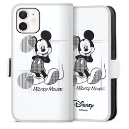 DeinDesign iPhone 12 Handy Klapph&uuml;lle Handyh&uuml;lle aus Kunst Leder wei&szlig; Flip Case Mickey Mouse Disney Official Licensed Product Sideflip mit Lasche