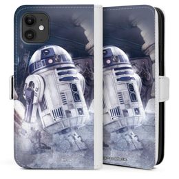 DeinDesign iPhone 11 Handy Klapph&uuml;lle Handyh&uuml;lle aus Kunst Leder wei&szlig; Flip Case Robot Merchandise Star Wars Sideflip mit Lasche