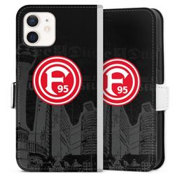 DeinDesign iPhone 12 Handy Klapph&uuml;lle Handyh&uuml;lle aus Kunst Leder wei&szlig; Flip Case Official Licensed Product Logo Fortuna D&uuml;sseldorf Sideflip mit Lasche