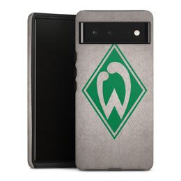 DeinDesign Google Pixel 6 Handy Panzer Handyh&uuml;lle robuste Outdoor H&uuml;lle Schutzh&uuml;lle matt Concrete Official Licensed Product Sv Werder Bremen Tough Case