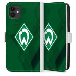 DeinDesign iPhone 11 Handy Klapph&uuml;lle Handyh&uuml;lle aus Kunst Leder wei&szlig; Flip Case Sv Werder Bremen Official Licensed Product Coat Of Arms Sideflip mit Lasche
