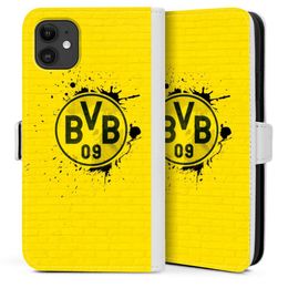 DeinDesign iPhone 11 Handy Klapph&uuml;lle Handyh&uuml;lle aus Kunst Leder wei&szlig; Flip Case Official Licensed Product Bvb Borussia Dortmund Sideflip mit Lasche