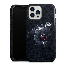 DeinDesign iPhone 13 Pro Max Handy Panzer Handyh&uuml;lle robuste Outdoor H&uuml;lle Schutzh&uuml;lle gl&auml;nzend Marvel Venom Spiderman Tough Case