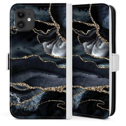 DeinDesign iPhone 11 Handy Klapph&uuml;lle Handyh&uuml;lle aus Kunst Leder wei&szlig; Flip Case Marble Trends Glitzer Sideflip mit Lasche