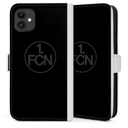 DeinDesign iPhone 11 Handy Klapph&uuml;lle Handyh&uuml;lle aus Kunst Leder wei&szlig; Flip Case 1. Fcn 1. Fc N&uuml;rnberg Logo Sideflip mit Lasche