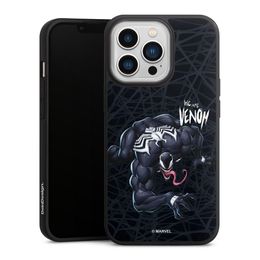 DeinDesign iPhone 13 Pro Handy Premium Silikon H&uuml;lle Handyh&uuml;lle schwarz Case Marvel Venom Spiderman Silikon Premium Case