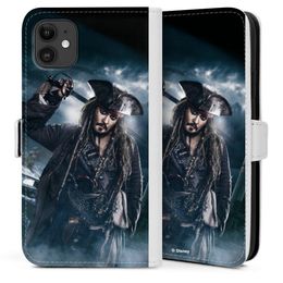 DeinDesign iPhone 11 Handy Klapph&uuml;lle Handyh&uuml;lle aus Kunst Leder wei&szlig; Flip Case Fluch Der Karibik Captain Jack Sparrow Official Licensed Product Sideflip mit 