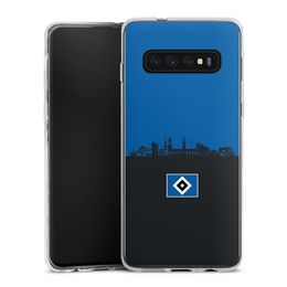 DeinDesign Galaxy S10 Plus Handy Silikon H&uuml;lle Case transparent Handyh&uuml;lle Hsv Skyline Hamburg Silikon Case