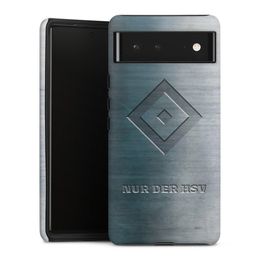 DeinDesign Google Pixel 6 Handy Panzer Handyh&uuml;lle robuste Outdoor H&uuml;lle Schutzh&uuml;lle matt Metallic Look Hsv Hamburger Sv Tough Case