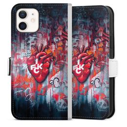 DeinDesign iPhone 12 Handy Klapph&uuml;lle Handyh&uuml;lle aus Kunst Leder wei&szlig; Flip Case 1. Fc Kaiserslautern 1. Fck Heart Sideflip mit Lasche