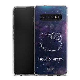 DeinDesign Galaxy S10 Plus Handy Silikon H&uuml;lle Case transparent Handyh&uuml;lle Merchandise Hello Kitty Weltall Silikon Case