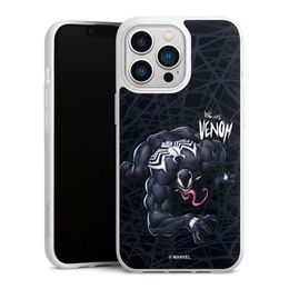 DeinDesign iPhone 13 Pro Handy Silikon H&uuml;lle Case wei&szlig; Handyh&uuml;lle Marvel Venom Spiderman Silikon Case
