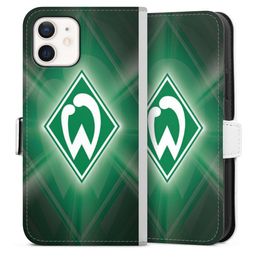 DeinDesign iPhone 12 Handy Klapph&uuml;lle Handyh&uuml;lle aus Kunst Leder wei&szlig; Flip Case Sv Werder Bremen Official Licensed Product Coat Of Arms Sideflip mit Lasche