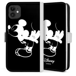 DeinDesign iPhone 11 Handy Klapph&uuml;lle Handyh&uuml;lle aus Kunst Leder wei&szlig; Flip Case Official Licensed Product Disney Mickey Mouse Sideflip mit Lasche