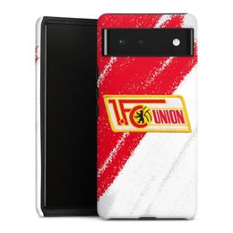 DeinDesign Google Pixel 6 Handy Panzer Handyh&uuml;lle robuste Outdoor H&uuml;lle Schutzh&uuml;lle matt 1. Fc Union Berlin Logo Official Licensed Product Tough Case