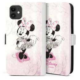 DeinDesign iPhone 11 Handy Klapph&uuml;lle Handyh&uuml;lle aus Kunst Leder wei&szlig; Flip Case Vintage Minnie Mouse Disney Sideflip mit Lasche
