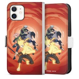 DeinDesign iPhone 12 Handy Klapph&uuml;lle Handyh&uuml;lle aus Kunst Leder wei&szlig; Flip Case Sasuke Naruto Shippuden Sakura Sideflip mit Lasche