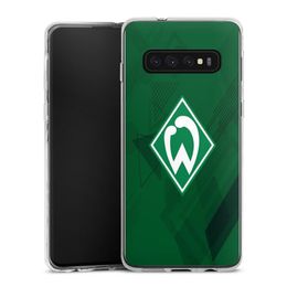 DeinDesign Galaxy S10 Plus Handy Silikon H&uuml;lle Case transparent Handyh&uuml;lle Sv Werder Bremen Official Licensed Product Coat Of Arms Silikon Case