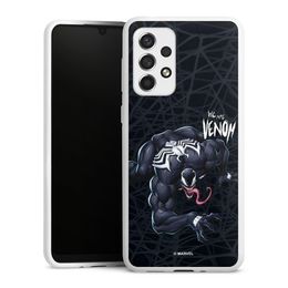 DeinDesign Galaxy A33 5G Handy Silikon H&uuml;lle Case wei&szlig; Handyh&uuml;lle Spiderman Marvel Venom Silikon Case