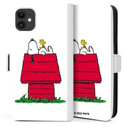 DeinDesign iPhone 11 Handy Klapph&uuml;lle Handyh&uuml;lle aus Kunst Leder wei&szlig; Flip Case Snoopy Peanuts Official Licensed Product Sideflip mit Lasche