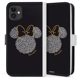 DeinDesign iPhone 11 Handy Klapph&uuml;lle Handyh&uuml;lle aus Kunst Leder wei&szlig; Flip Case Minnie Mouse Muster Disney Sideflip mit Lasche