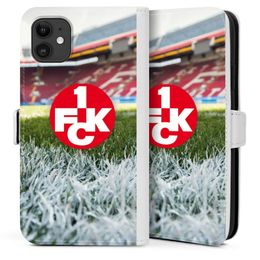 DeinDesign iPhone 11 Handy Klapph&uuml;lle Handyh&uuml;lle aus Kunst Leder wei&szlig; Flip Case Official Licensed Product 1. Fc Kaiserslautern Stadium Sideflip mit Lasche