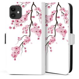 DeinDesign iPhone 11 Handy Klapph&uuml;lle Handyh&uuml;lle aus Kunst Leder wei&szlig; Flip Case Aisa Japan Cherry Blossom Sideflip mit Lasche