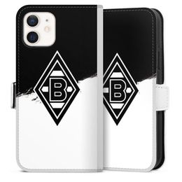 DeinDesign iPhone 12 Handy Klapph&uuml;lle Handyh&uuml;lle aus Kunst Leder wei&szlig; Flip Case Bmg Borussia M&ouml;nchengladbach Gladbach Sideflip mit Lasche