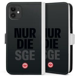 DeinDesign iPhone 11 Handy Klapph&uuml;lle Handyh&uuml;lle aus Kunst Leder wei&szlig; Flip Case Eintracht Frankfurt Sge Official Licensed Product Sideflip mit Lasche