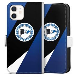 DeinDesign iPhone 12 Handy Klapph&uuml;lle Handyh&uuml;lle aus Kunst Leder wei&szlig; Flip Case Official Licensed Product Dsc Arminia Bielefeld Sideflip mit Lasche