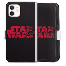 DeinDesign iPhone 12 Handy Klapph&uuml;lle Handyh&uuml;lle aus Kunst Leder wei&szlig; Flip Case Star Wars Merchandise Logo Sideflip mit Lasche
