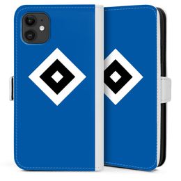 DeinDesign iPhone 11 Handy Klapph&uuml;lle Handyh&uuml;lle aus Kunst Leder wei&szlig; Flip Case Logo Hsv Hamburger Sv Sideflip mit Lasche