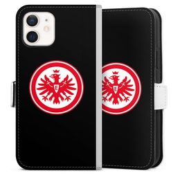 DeinDesign iPhone 12 Handy Klapph&uuml;lle Handyh&uuml;lle aus Kunst Leder wei&szlig; Flip Case Sge Eintracht Frankfurt Eagle Sideflip mit Lasche