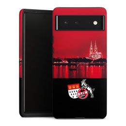 DeinDesign Google Pixel 6 Handy Panzer Handyh&uuml;lle robuste Outdoor H&uuml;lle Schutzh&uuml;lle matt 1. Fc K&ouml;ln Skyline Official Licensed Product Tough Case
