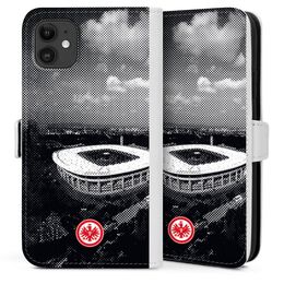 DeinDesign iPhone 11 Handy Klapph&uuml;lle Handyh&uuml;lle aus Kunst Leder wei&szlig; Flip Case Eintracht Frankfurt Sge Stadium Sideflip mit Lasche