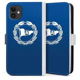 DeinDesign iPhone 11 Handy Klapph&uuml;lle Handyh&uuml;lle aus Kunst Leder wei&szlig; Flip Case Arminia Bielefeld Soccer Official Licensed Product Sideflip mit Lasche