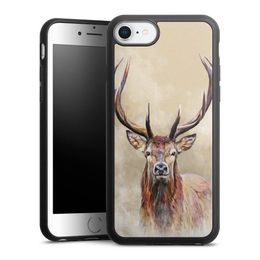DeinDesign iPhone SE (2020) Handy Gallery Case Handyh&uuml;lle 9H Geh&auml;rtetes Glas R&uuml;ckseite H&uuml;lle Deer Reindeer Animal Look Gallery Case
