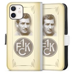 DeinDesign iPhone 12 Handy Klapph&uuml;lle Handyh&uuml;lle aus Kunst Leder wei&szlig; Flip Case 1. Fc Kaiserslautern Fritz Walter Logo Sideflip mit Lasche