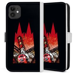 DeinDesign iPhone 11 Handy Klapph&uuml;lle Handyh&uuml;lle aus Kunst Leder wei&szlig; Flip Case 1. Fc K&ouml;ln Cologne Cathedral Official Licensed Product Sideflip mit Lasche
