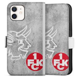 DeinDesign iPhone 12 Handy Klapph&uuml;lle Handyh&uuml;lle aus Kunst Leder wei&szlig; Flip Case 1. Fck Devil 1. Fc Kaiserslautern Sideflip mit Lasche
