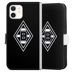 DeinDesign iPhone 12 Handy Klapph&uuml;lle Handyh&uuml;lle aus Kunst Leder wei&szlig; Flip Case Borussia M&ouml;nchengladbach Gladbach Coat Of Arms Sideflip mit Lasche