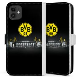DeinDesign iPhone 11 Handy Klapph&uuml;lle Handyh&uuml;lle aus Kunst Leder wei&szlig; Flip Case Borussia Dortmund Stadium Bvb Sideflip mit Lasche
