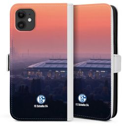 DeinDesign iPhone 11 Handy Klapph&uuml;lle Handyh&uuml;lle aus Kunst Leder wei&szlig; Flip Case Fc Schalke 04 Official Licensed Product Stadium Sideflip mit Lasche