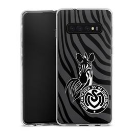 DeinDesign Galaxy S10 Plus Handy Silikon H&uuml;lle Case transparent Handyh&uuml;lle Zebra Msv Duisburg Muster Silikon Case