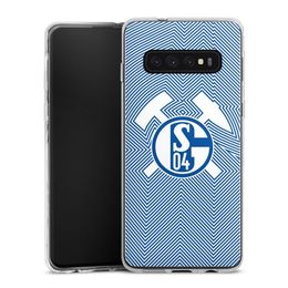 DeinDesign Galaxy S10 Plus Handy Silikon H&uuml;lle Case transparent Handyh&uuml;lle Bundesliga Stripes Fc Schalke 04 Silikon Case