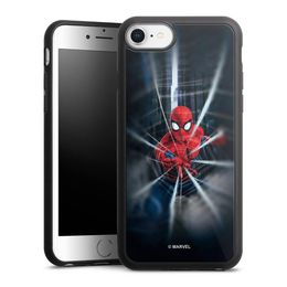 DeinDesign iPhone SE (2020) Handy Gallery Case Handyh&uuml;lle 9H Geh&auml;rtetes Glas R&uuml;ckseite H&uuml;lle Spiderman Marvel Kinofilm Gallery Case