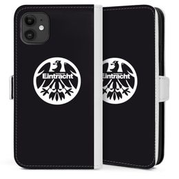 DeinDesign iPhone 11 Handy Klapph&uuml;lle Handyh&uuml;lle aus Kunst Leder wei&szlig; Flip Case Logo Eintracht Frankfurt Eagle Sideflip mit Lasche