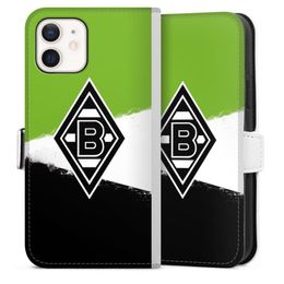 DeinDesign iPhone 12 Handy Klapph&uuml;lle Handyh&uuml;lle aus Kunst Leder wei&szlig; Flip Case Official Licensed Product Bmg Borussia M&ouml;nchengladbach Sideflip mit Lasche