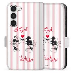 DeinDesign Galaxy S23 Handy Klapph&uuml;lle Handyh&uuml;lle aus Kunst Leder wei&szlig; Flip Case Love Disney Sideflip mit Lasche